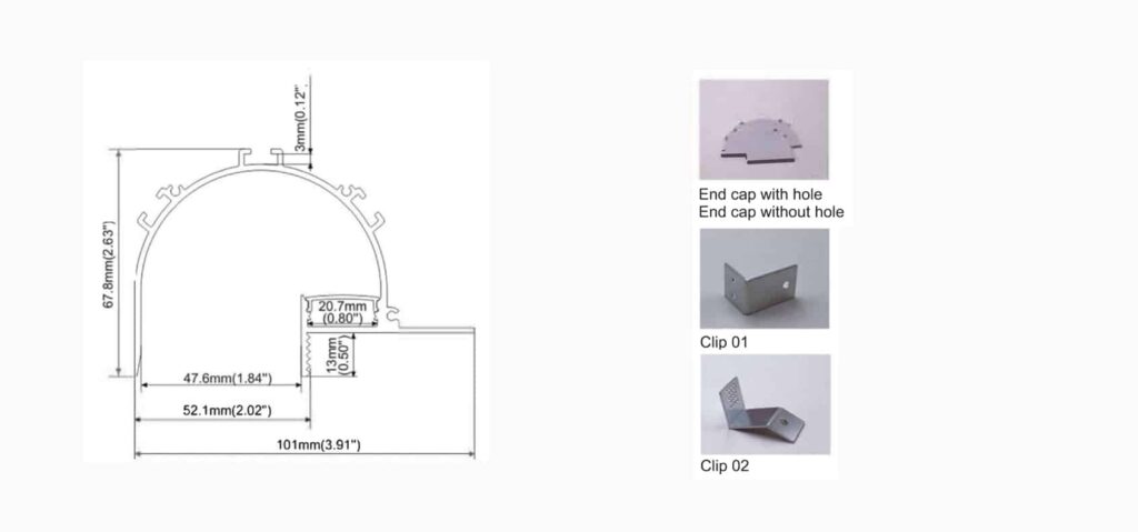 Cove lighting profile for indirect lighting and luxury house