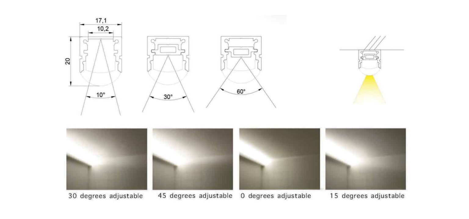 Cove lighting profile for indirect lighting and luxury house